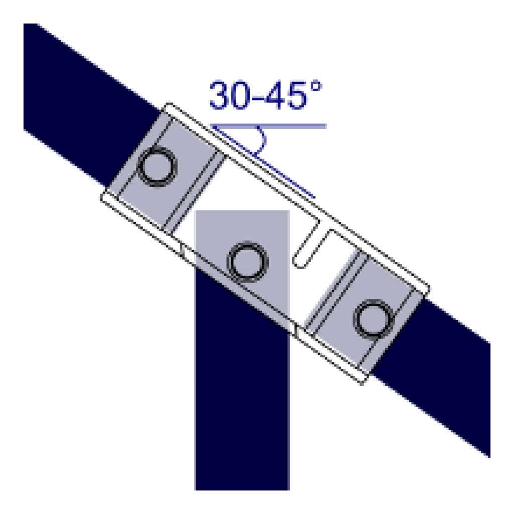 ModuClamp 127 - Adjustable Long Tee Fitting (30-45˚) - Advantage Industries
