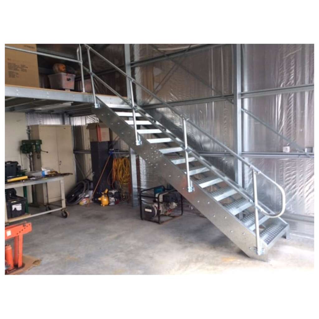 2 Pipe Railing Stair Top Posts - Angle Mount - Advantage Industries