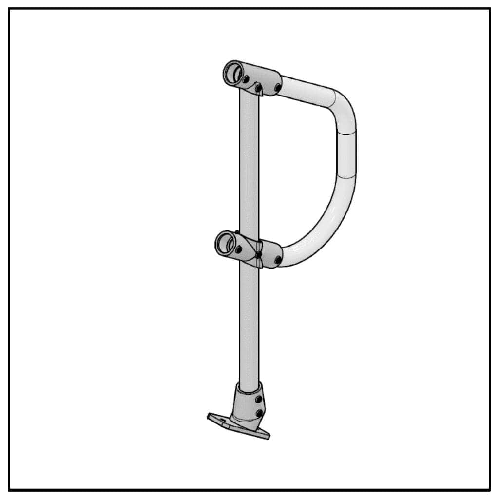 2 Pipe Railing Stair Bottom Posts - Angle Mount - Advantage Industries