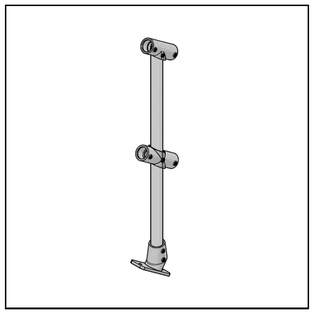 2 Pipe Railing Stair Intermediate Posts - Angle Mount - Advantage ...