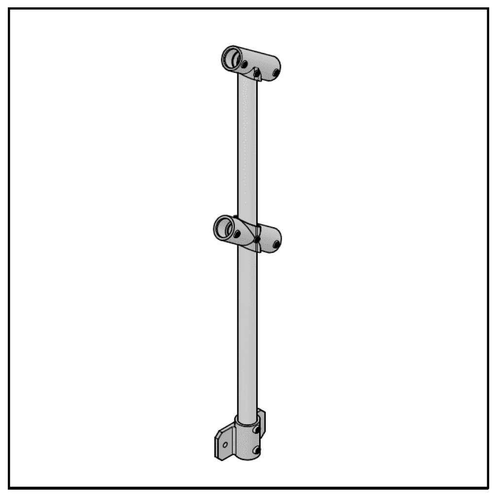 2 Pipe Railing Stair Intermediate Posts - Side Mount - Advantage Industries