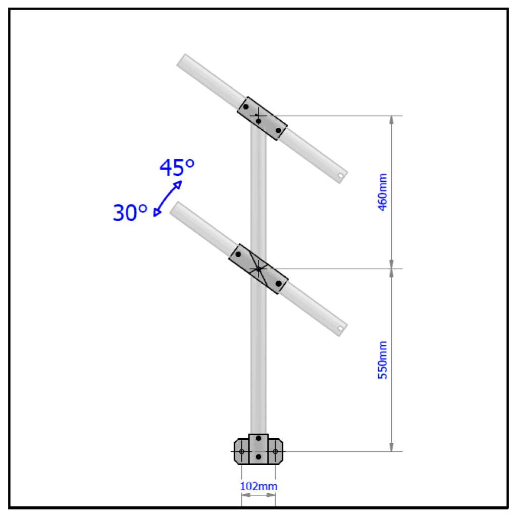 2 Pipe Railing Stair Intermediate Posts - Side Mount - Advantage Industries
