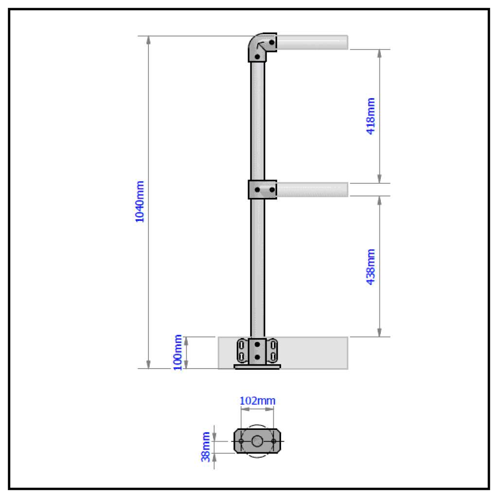 2 Pipe + Kick Plate Railing End Posts - Advantage Industries
