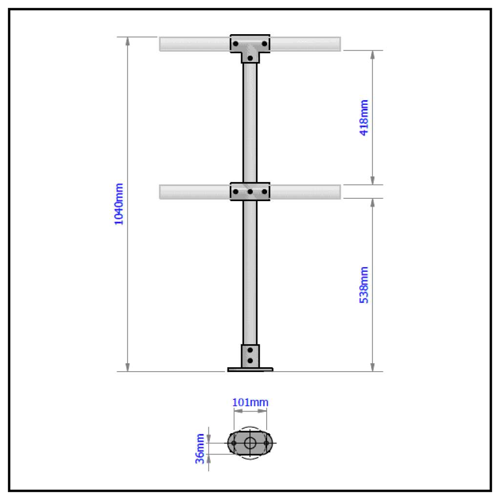 2 Pipe Railing Intermediate Posts - Advantage Industries