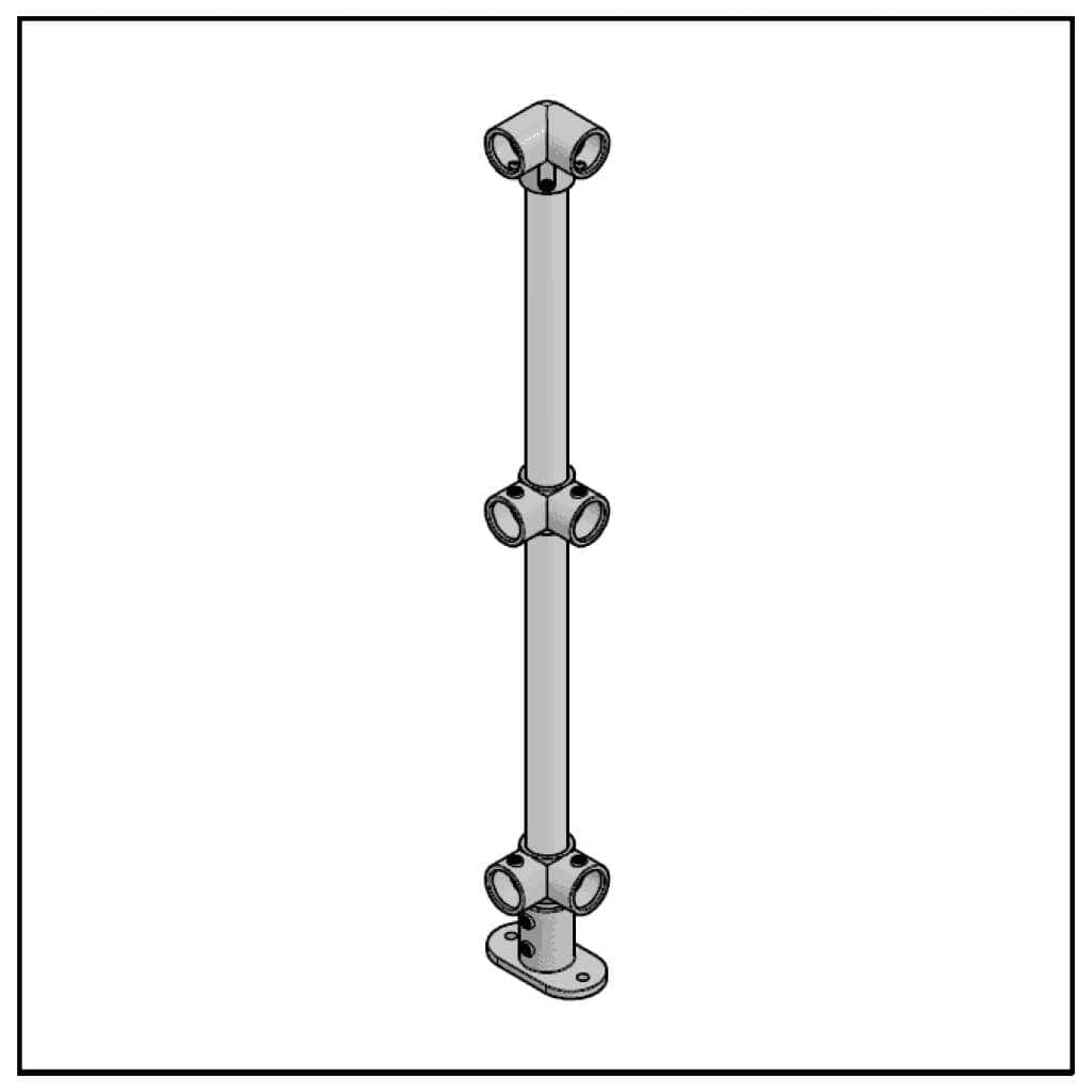 3 Pipe Railing Corner Posts - Advantage Industries