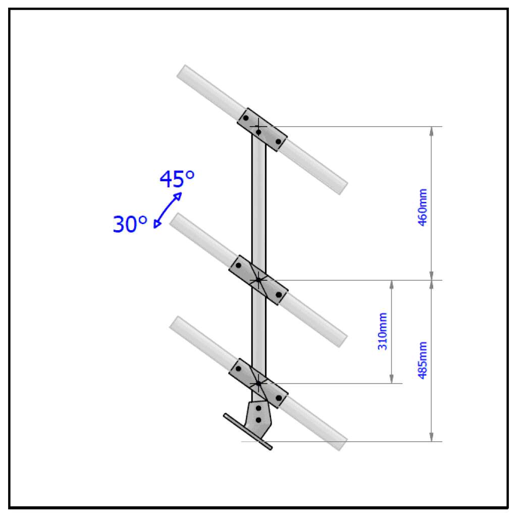 3 Pipe Railing Stair Intermediate Posts - Angle Mount - Advantage ...