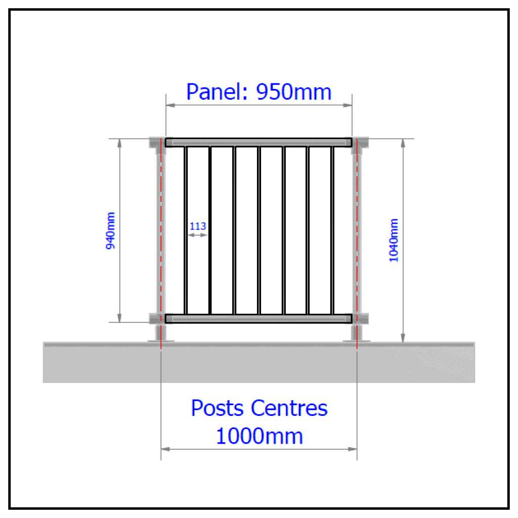 Balustrade Panel - 950mm - Advantage Industries
