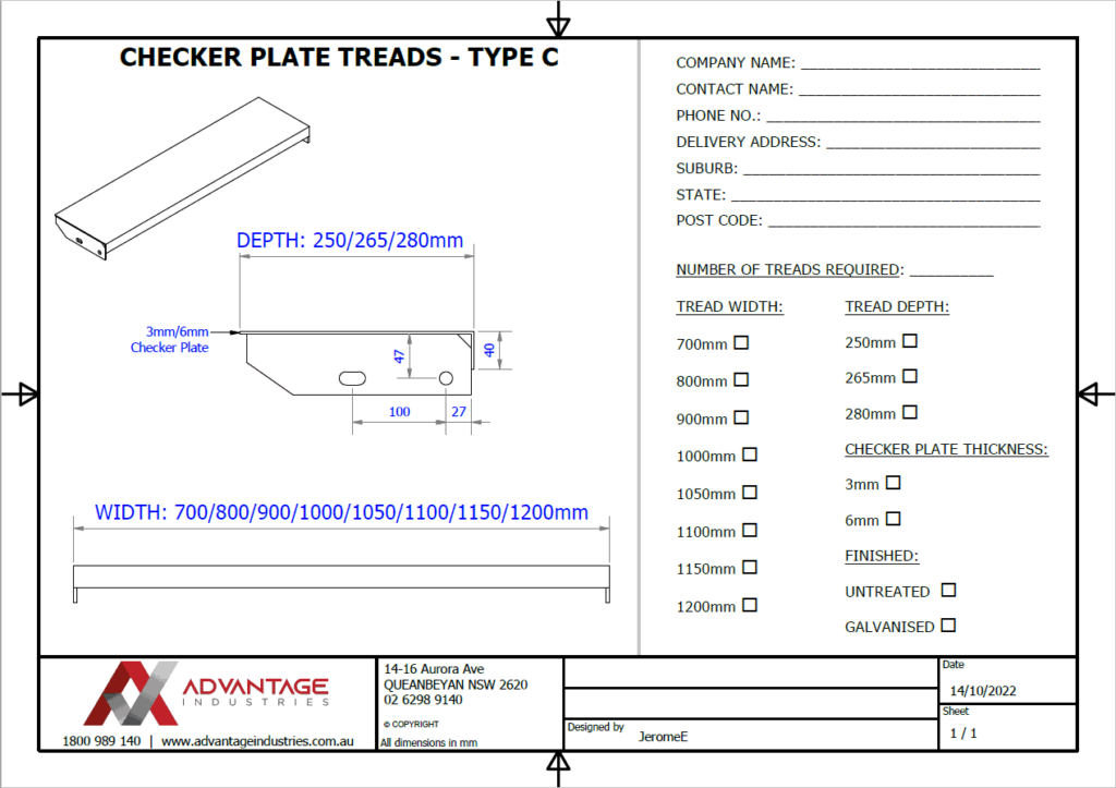 Checker Plate Tread - Type C - Advantage Industries